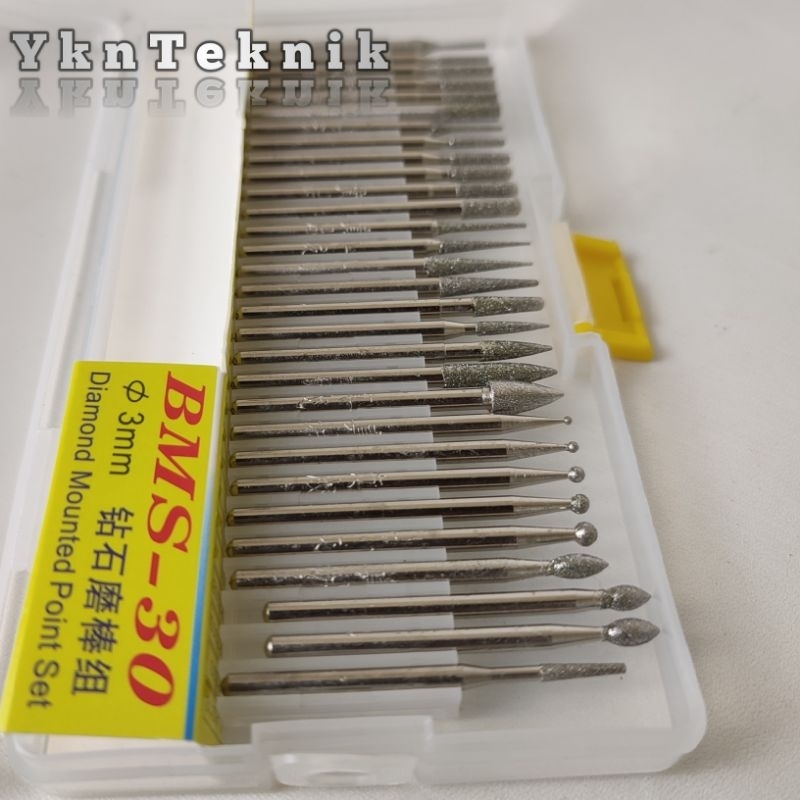 Jual Mata Bor Intan Tuner Diamond Set 30 Pcs BMS 3 mm Mata Bor Ukir ...