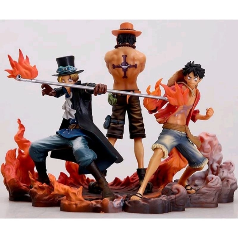 Jual one piece figure brother hood Luffy Ace sabo set 3 bh | Shopee ...