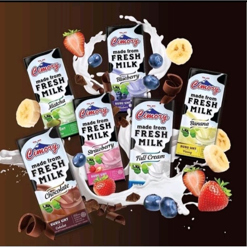 Jual susu uht cimory uk 250 ml kotak ada 12 varian rasa | Shopee Indonesia