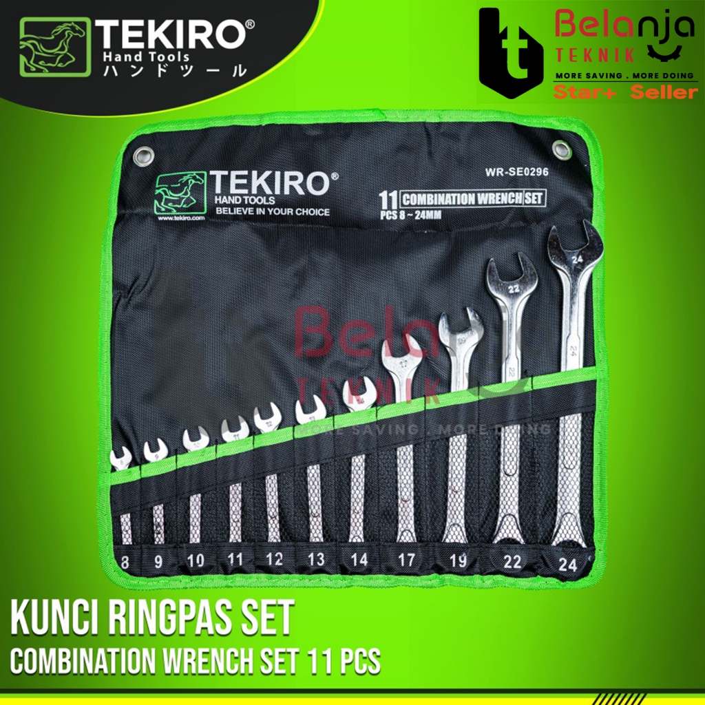 Jual TEKIRO Kunci Ring Pas Set 11 pcs Ukuran 8 - 24 MM 11pcs 8-24mm Combination Ring Wrench Set ...