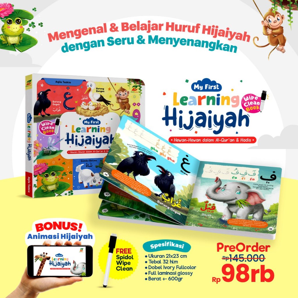 Jual buku My First Learning Hijaiyah animal series pertamaku hewan binatang dalam al quran dan ...