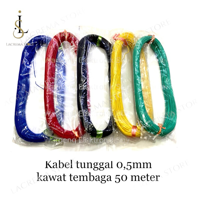 Jual KABEL TUNGGAL 0,5MM 50 METER KAWAT TEMBAGA | Shopee Indonesia