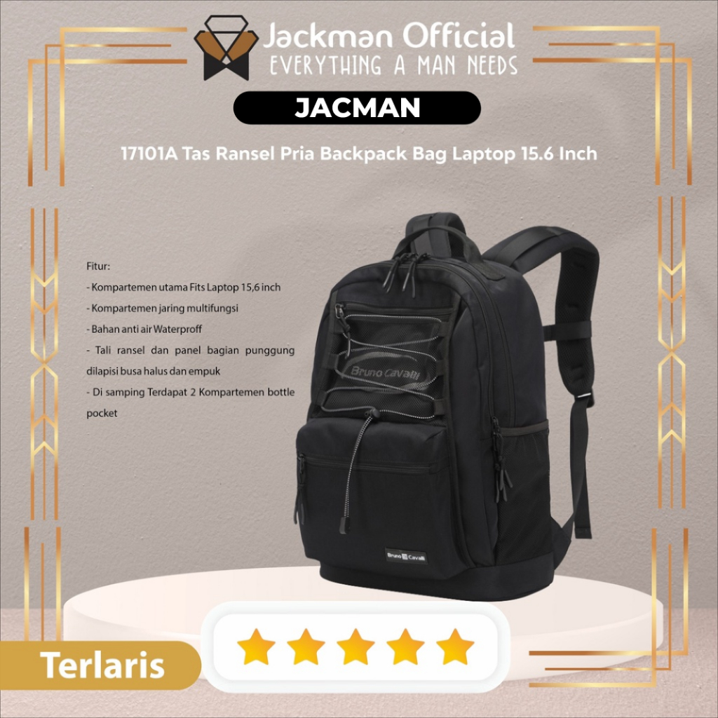 Jual JACKMAN 17101A Tas Ransel Pria Backpack Bag Laptop 15.6 Inch ...