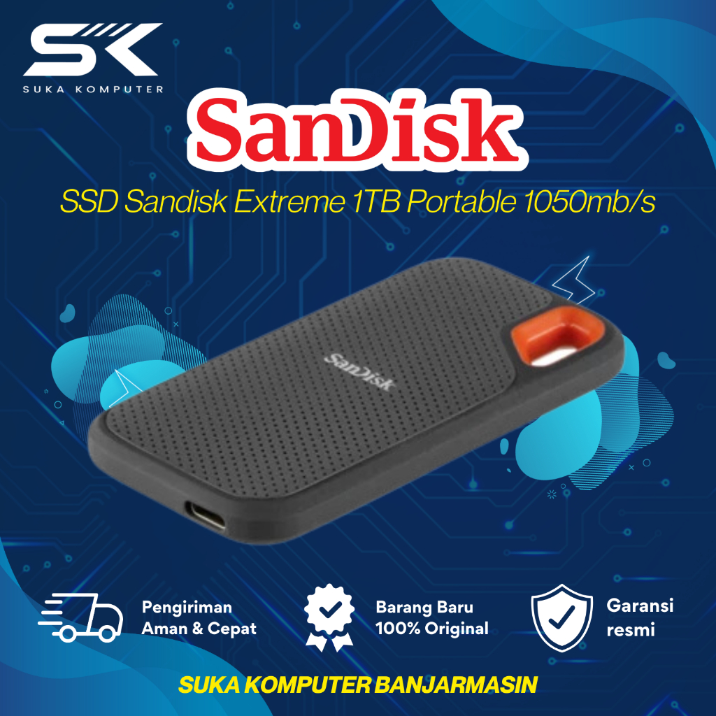 Jual SSD Sandisk Extreme 1TB Portable 1050mb/s | Shopee Indonesia