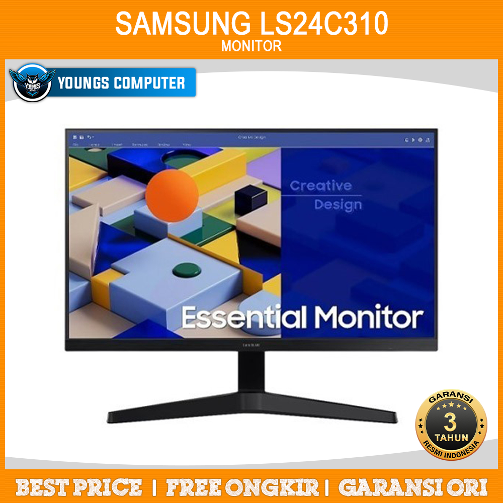 Jual LED Monitor SAMSUNG LS24C310 24" FLAT IPS 75Hz Frameless S24C310 ...