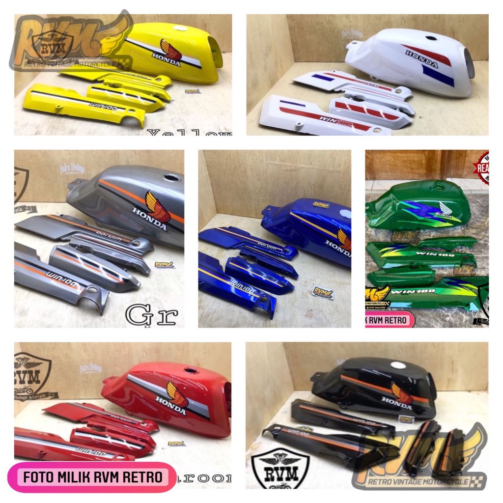 Jual Tangki honda win 100 warna sepaket body win set bok aki win cover ...