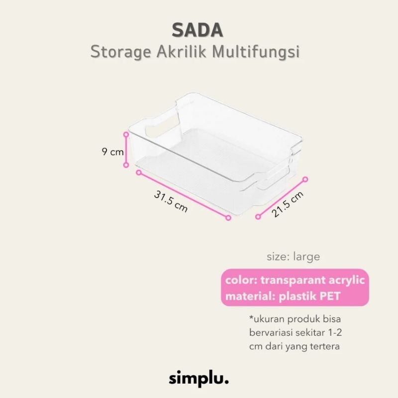 Jual SIMPLU Sada - Storage Tray LARGE Akrilik Multifungsi Simpel untuk ...