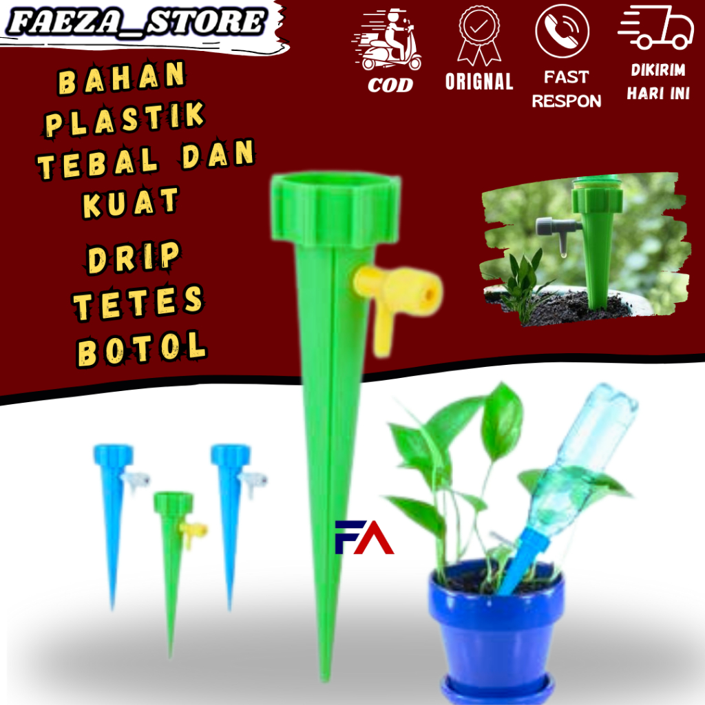Jual DRIP TETES BOTOL Water Cone Drip IRIGASI TETES Kran Otomatis Botol ...