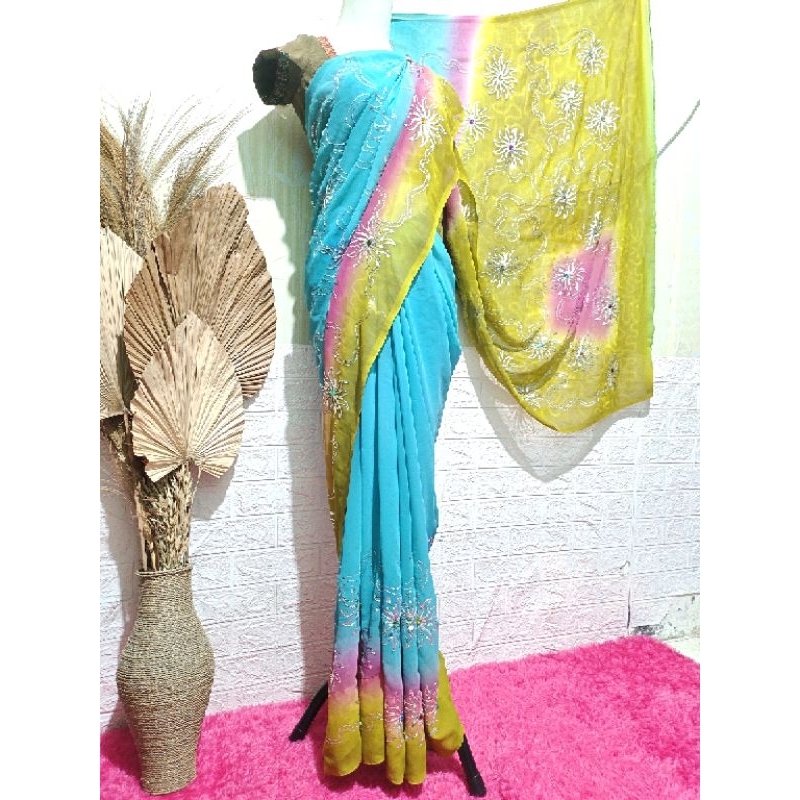 Jual BAJU INDIA/ SAREE LILIT GRADASI MEWAH/ PAYET BERAT | Shopee Indonesia