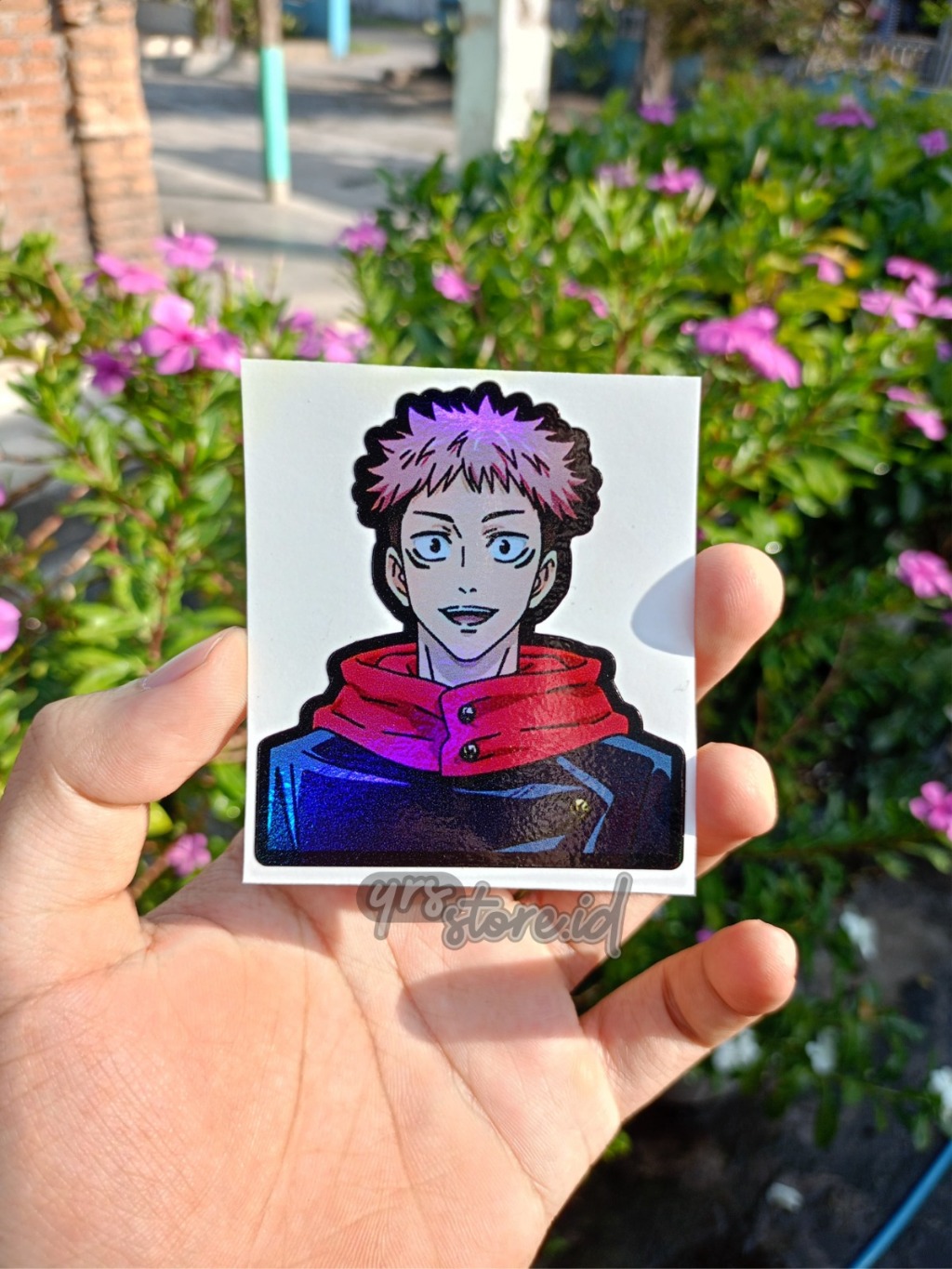 Jual Sticker Anime Hologram Yuji Itadori Jujutsu kaisen ukuran +- 7 cm ...