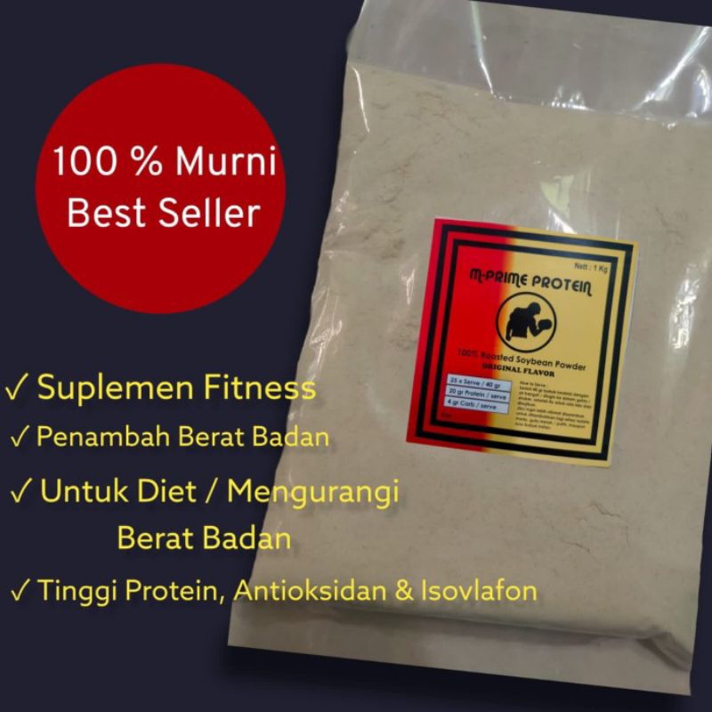 Jual WHEY PROTEIN M-PRIME PROTEIN BUBUK SUSU KEDELAI MURNI 100% ...