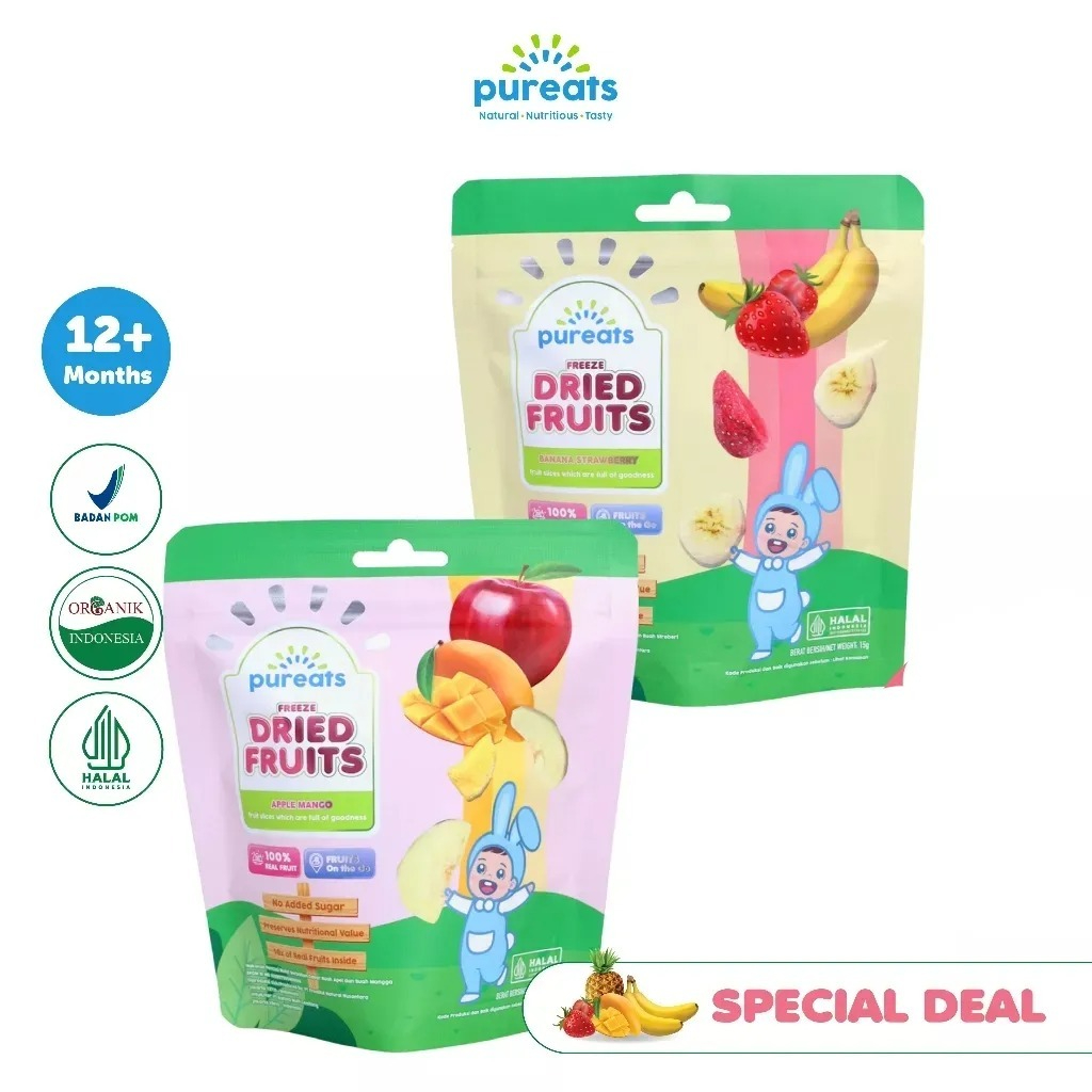 Jual Pureats Freeze Dried Fruits 15g / Cemilan Buah Kering | Shopee ...