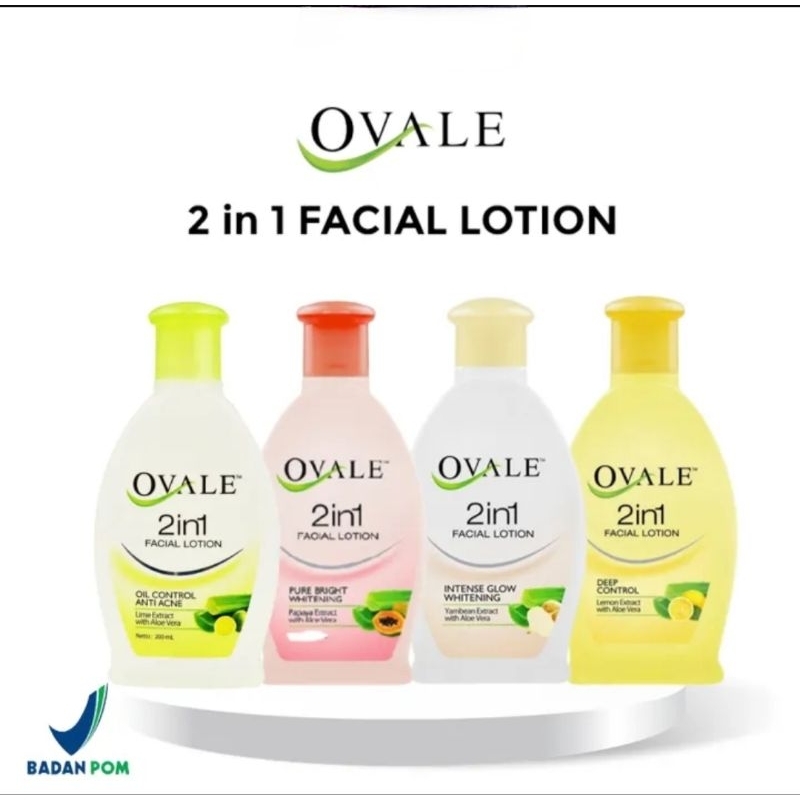 Jual OVALE 2in1 Facial Lotion 200ml/100ml/60ml All Variant | Shopee ...