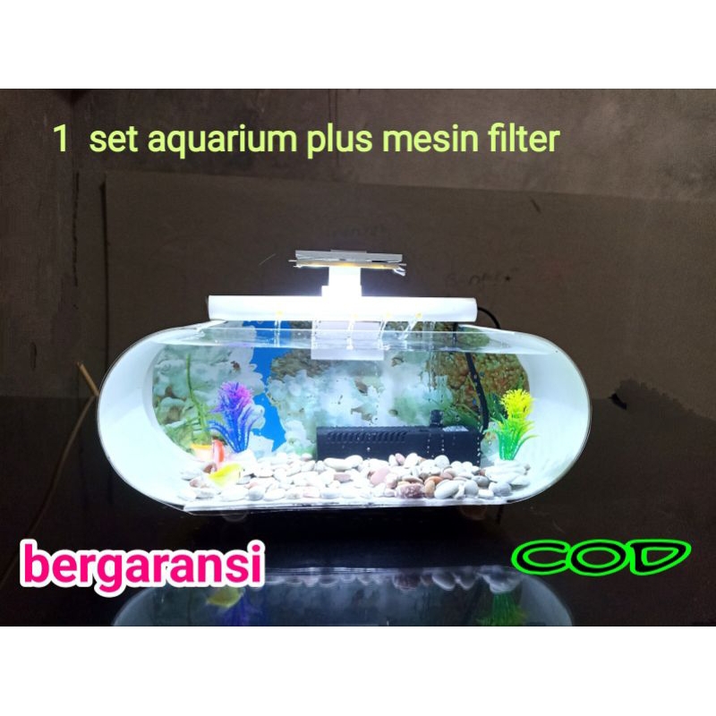 Jual aquarium mini fullset dengan pompa dan filter/aquarium akrilik/aquarium fullset | Shopee ...