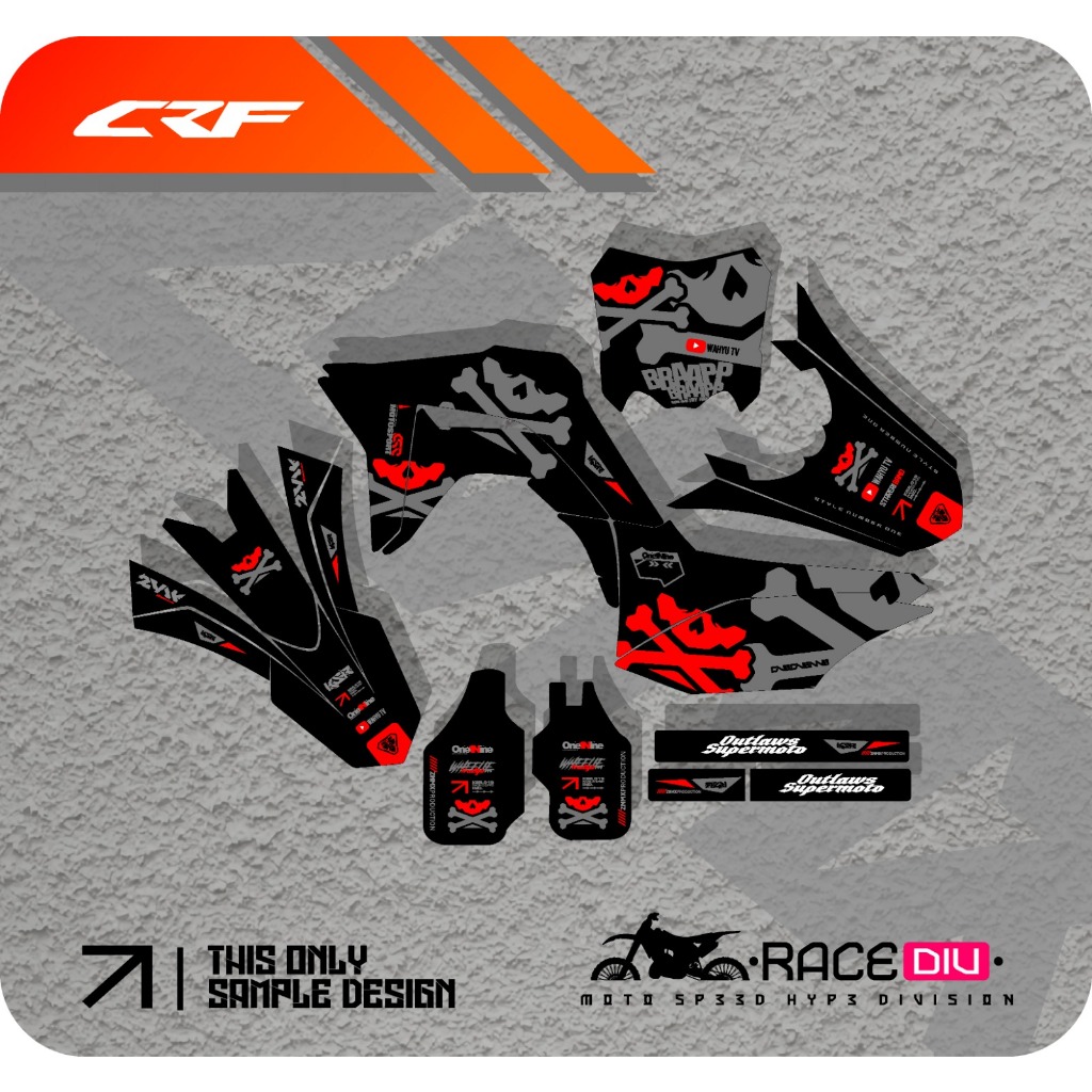 Jual Decal CRF 150 supermoto oneonenine full body masih bisa custom ...