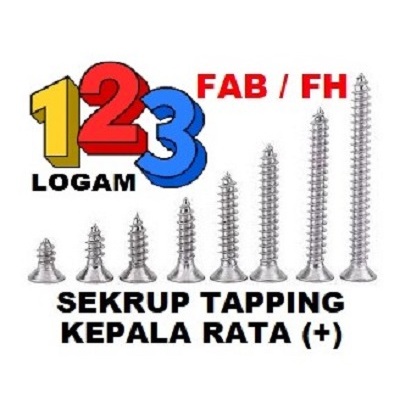 Jual SEKRUP FH FAB #6x1-1/2", Tapping Screw Kepala Rata ISI: 100 Pcs ...