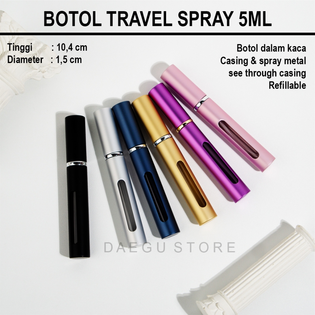 Jual Botol Parfum 5ml Spray Travel Size Pen Refill Botol Kaca Lapis ...