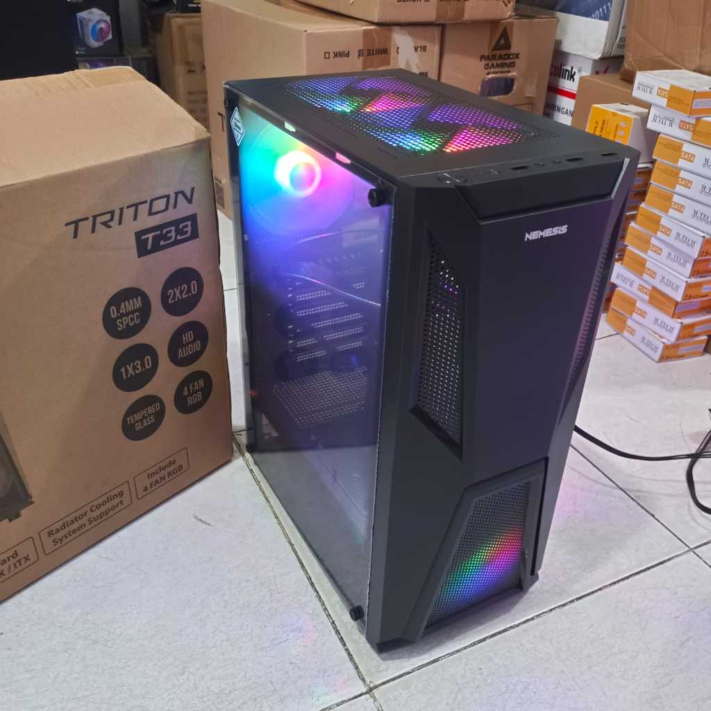 Jual Casing PC NYK Nemesis Triton T33 ATX Free 4Fan RGB / Casing ...