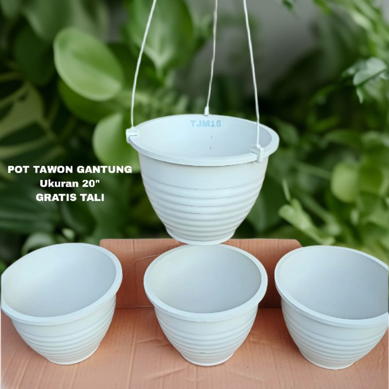 Jual POT Gantung Tawon Putih Ukuran "20 Inch / Pot Tanaman Gantung ...