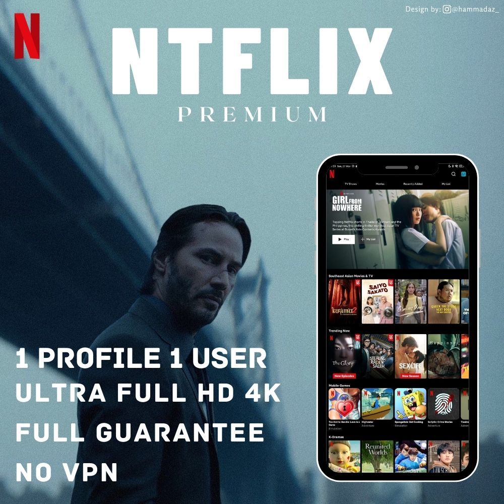 Jual NETFLXX PREMIUM 4K UHD ALL DEVICE 1 - 3 BULAN - FULL GARANSI | Shopee Indonesia