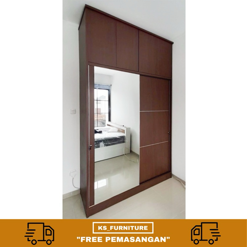 Jual LEMARI SLIDING DOOR SUPER MINIMALIST (free pemasangan) | Shopee ...