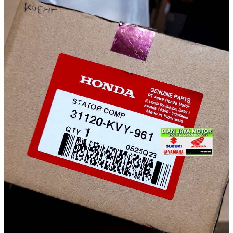 Jual (AHM) Spul KVY-961 Honda Beat Karbu Original Honda Genuine Parts Spul Assy Stator Comp KVY ...