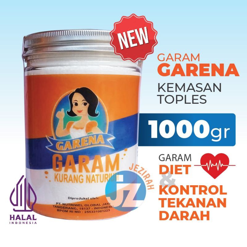 Jual Garam Garena 1kg (garam rendah kurang natrium untuk diet & kontrol ...
