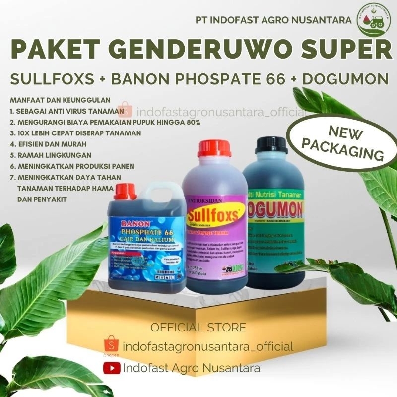 Jual PAKET RAMUAN PUPUK GENDERUWO SUPER (SULLFOXS + BANON PHOSPATE 66 ...