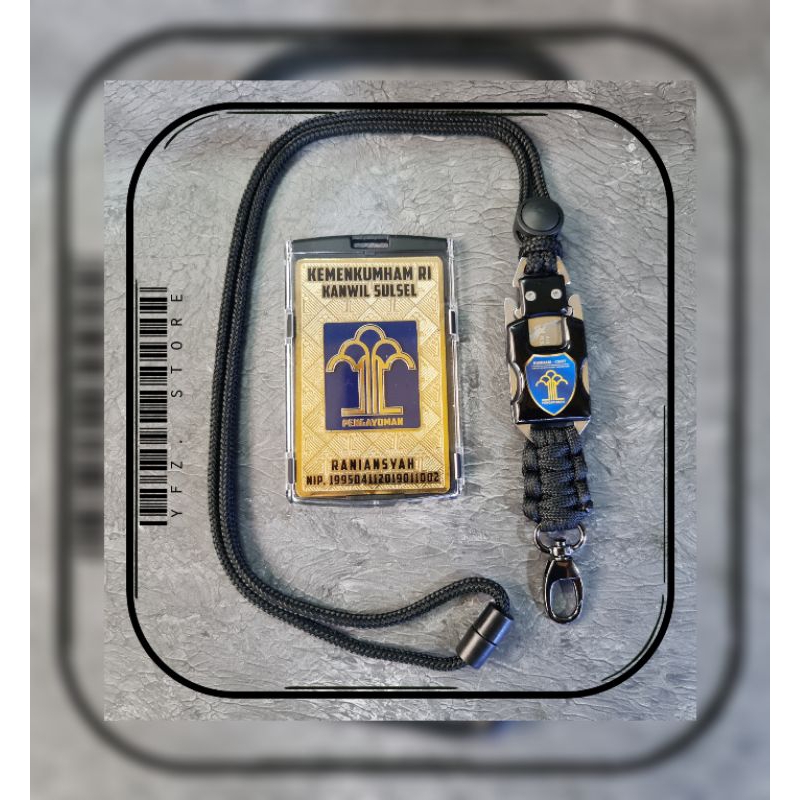 Jual id card plat holder lanyard peneng logo kemenkumham ri pengayoman ...