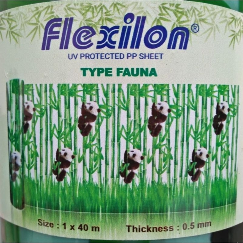 Jual Fiber Flexilon Penutup Pagar Hijau Fauna Panda tebal 0.5 mm ...
