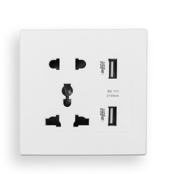 Jual KHw Colokan Listrik Dinding Stop Kontak Universal UK EU US 2 USB ...