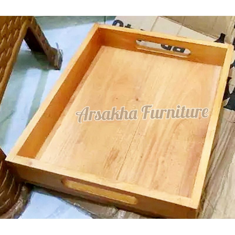 Jual Nampan Kayu Mahoni Baki Kayu Finishing Plitur Coklat Glossy Ada ...