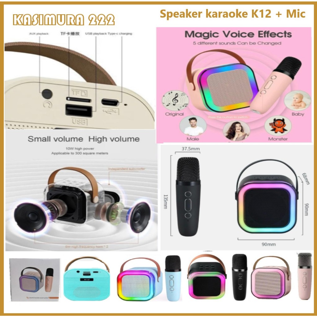 Jual Speaker Karaoke Bluetooth K12 + Microphone Speaker Wireless ...