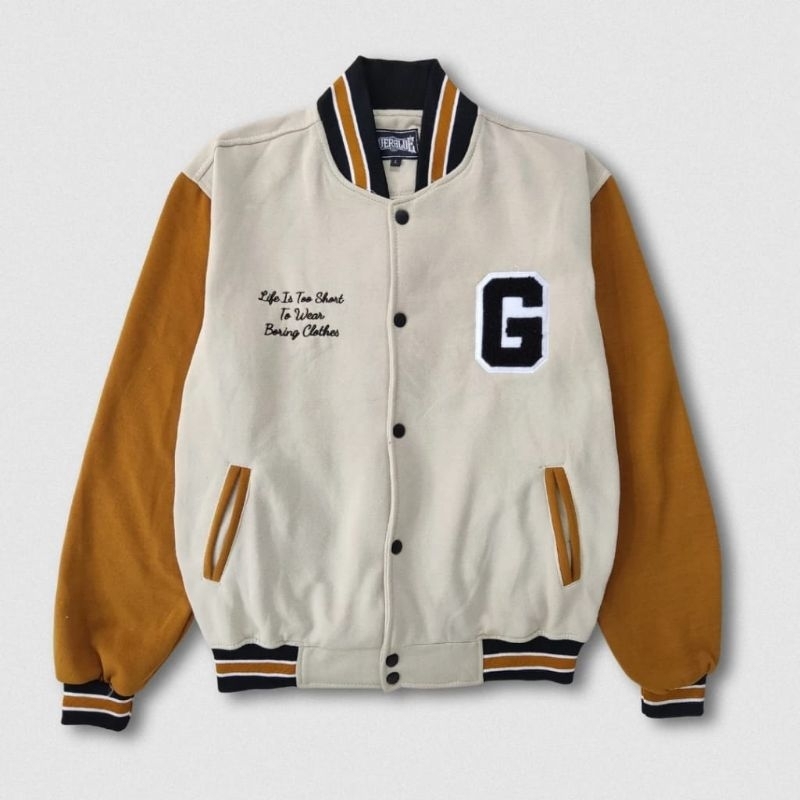 Jual Jaket Varsity Baseball Custom Inisial Huruf A sampai Z | Shopee ...