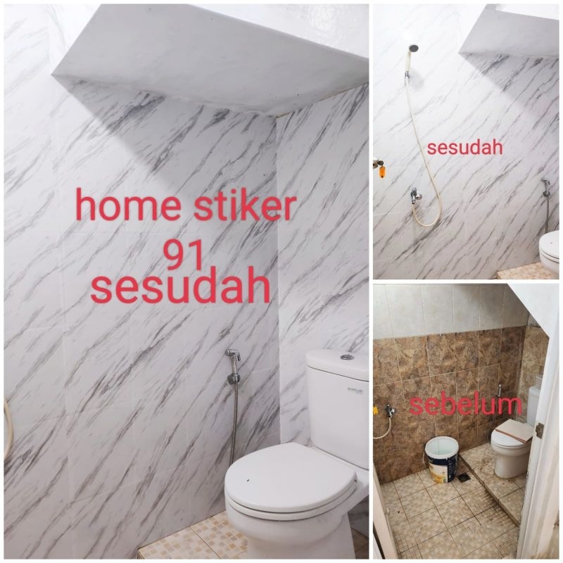 Jual wallpaper sticker dinding kamar mandi motif mamer anti air minyak ...