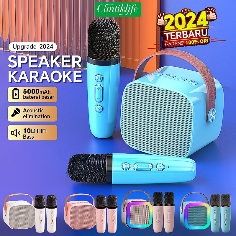 Jual 100% Original mini Karaoke speaker bluetooth Bass K1 Microphone ...