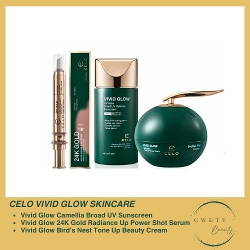Jual CELO VIVID GLOW SKINCARE - UV SUNSCREEN - 24K GOLD SERUM - TONE UP ...