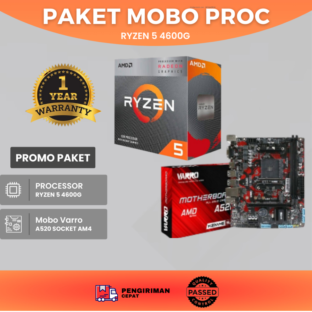 Jual PAKET MOBO MOTHERBOARD VARRO A520 + RYZEN 5 4600G | Shopee Indonesia