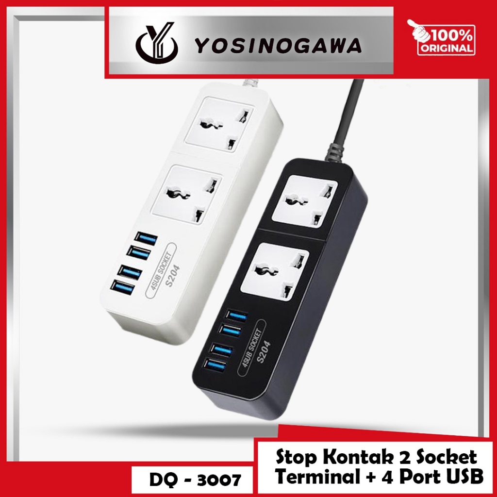 Jual YOSINOGAWA - Stop Kontak Listrik 2 Power Socket Dan 4 Smart Usb ...