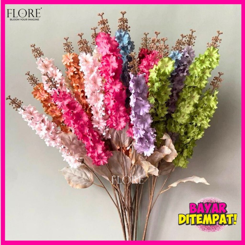 Jual Delphinium Spring Cabang 3 Artificial/ Bunga Tangkai Panjang ...