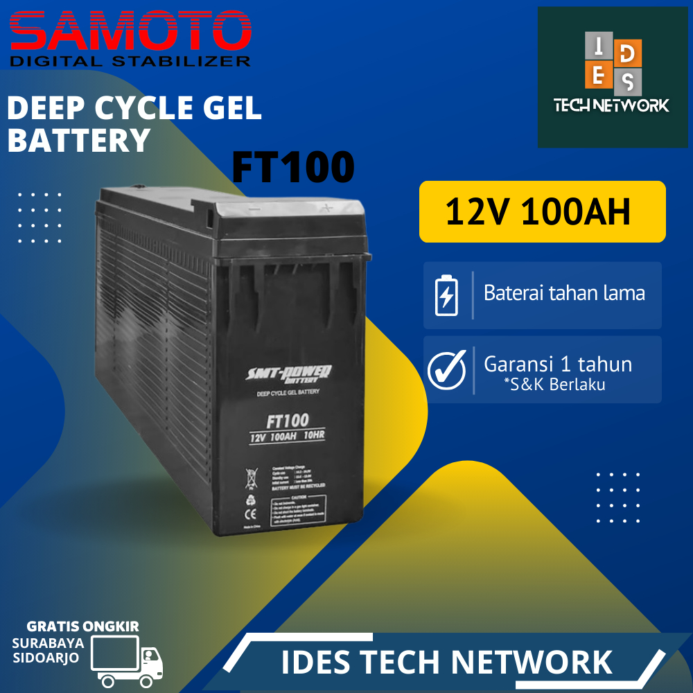 Jual SMT Power Front Terminal 12V 100AH / Solar Panel - FT100 | Shopee ...