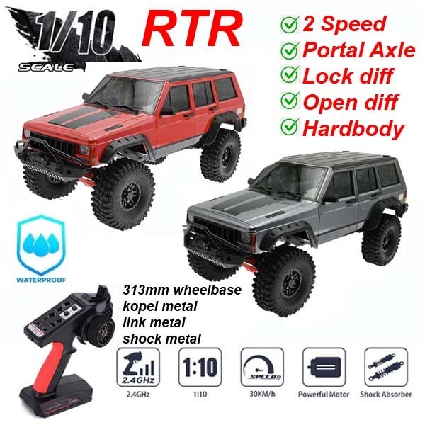 Jual Austar Jeep Cherokee RTR 1/10 313mm 2 speed gardan portal Rc car ...