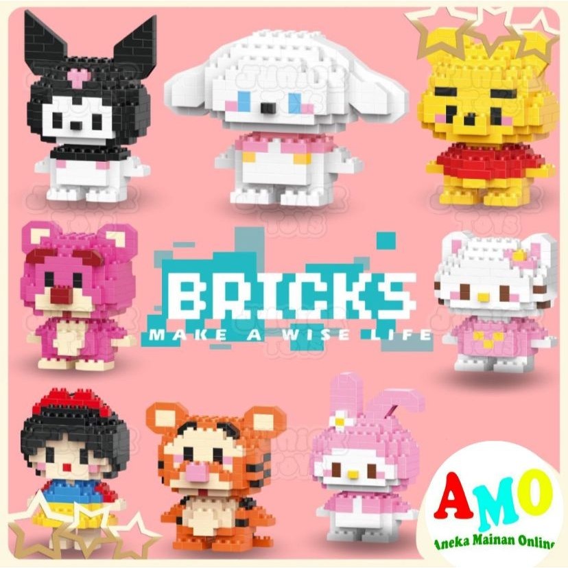 Jual PROMO BIG SALE Mini Bricks Nano Block 3D Puzzle Karakter Sanrio ...