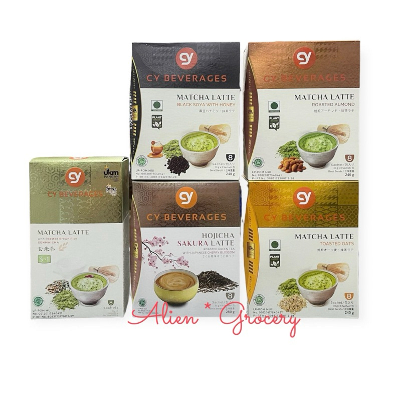 Jual CY BEVERAGES Matcha Latte Hojicha Sakura Roasted Almond Brown Rice ...