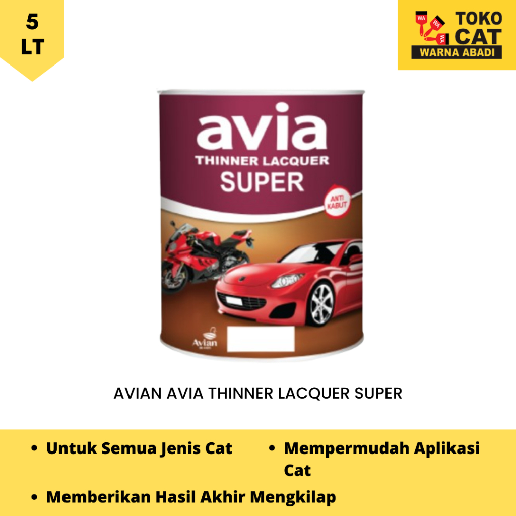 Jual Avian Avia Thinner Lacquer Super 5 Liter | Shopee Indonesia