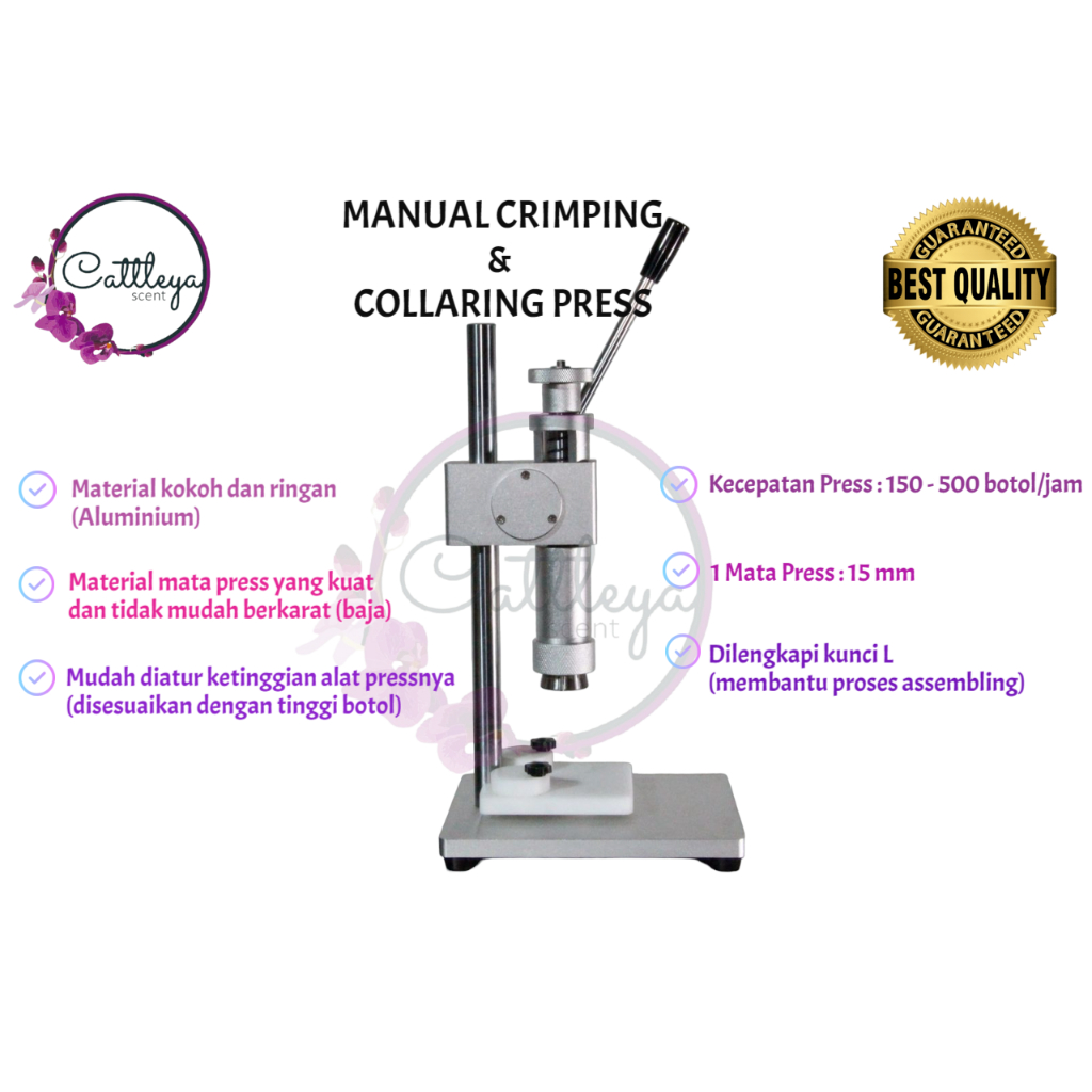 Jual ALAT PRESS MANUAL CRIMPING BOTOL PARFUM | MATA PRESS 15mm (Easy ...