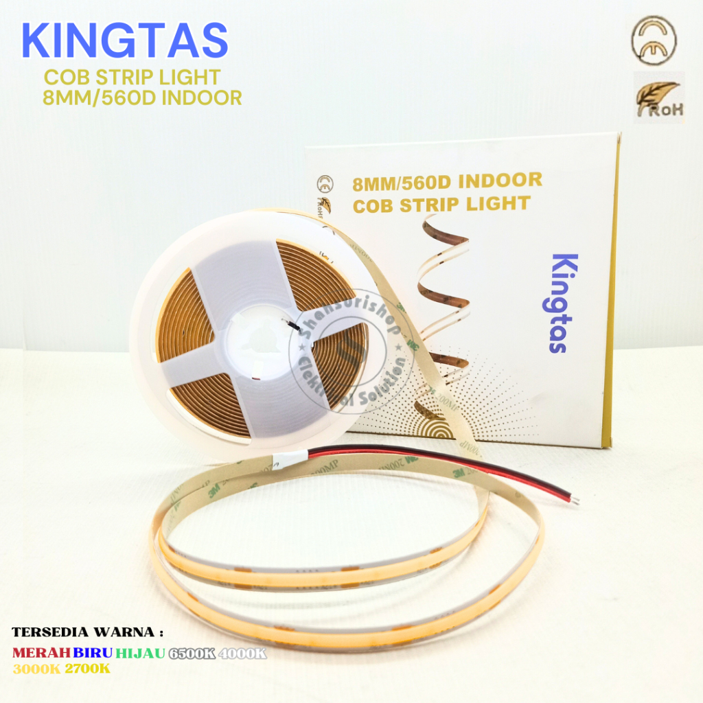 Jual KINGTAS LED STRIP LIGHT COB 12VOLT 8MM 5 METER | Shopee Indonesia