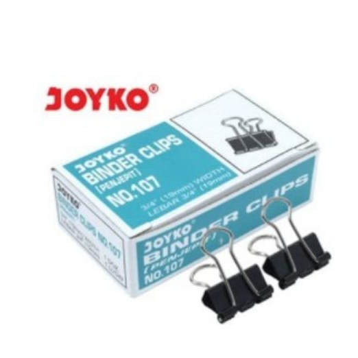 Jual Binder Clip No 107 Joyko / Binder Clip Hitam Penjepit No.107 ...