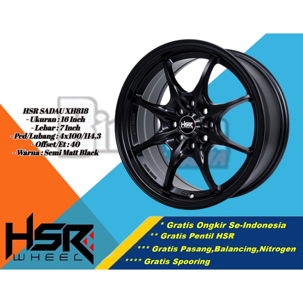 Jual Velg Mobil Ring 16 HSR SADAU R16 Lebar 7 Pcd 4X100 4x114,3 ET40 | Birawa Jogja | Shopee ...