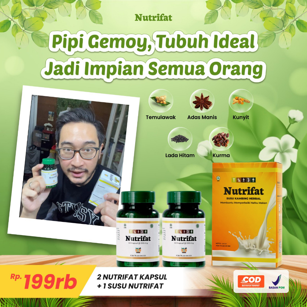 Jual Nutrifat Kapsul Suplemen Penambah Berat Badan | Kapsul Herbal Penggemuk Badan | Gemuk Badan ...